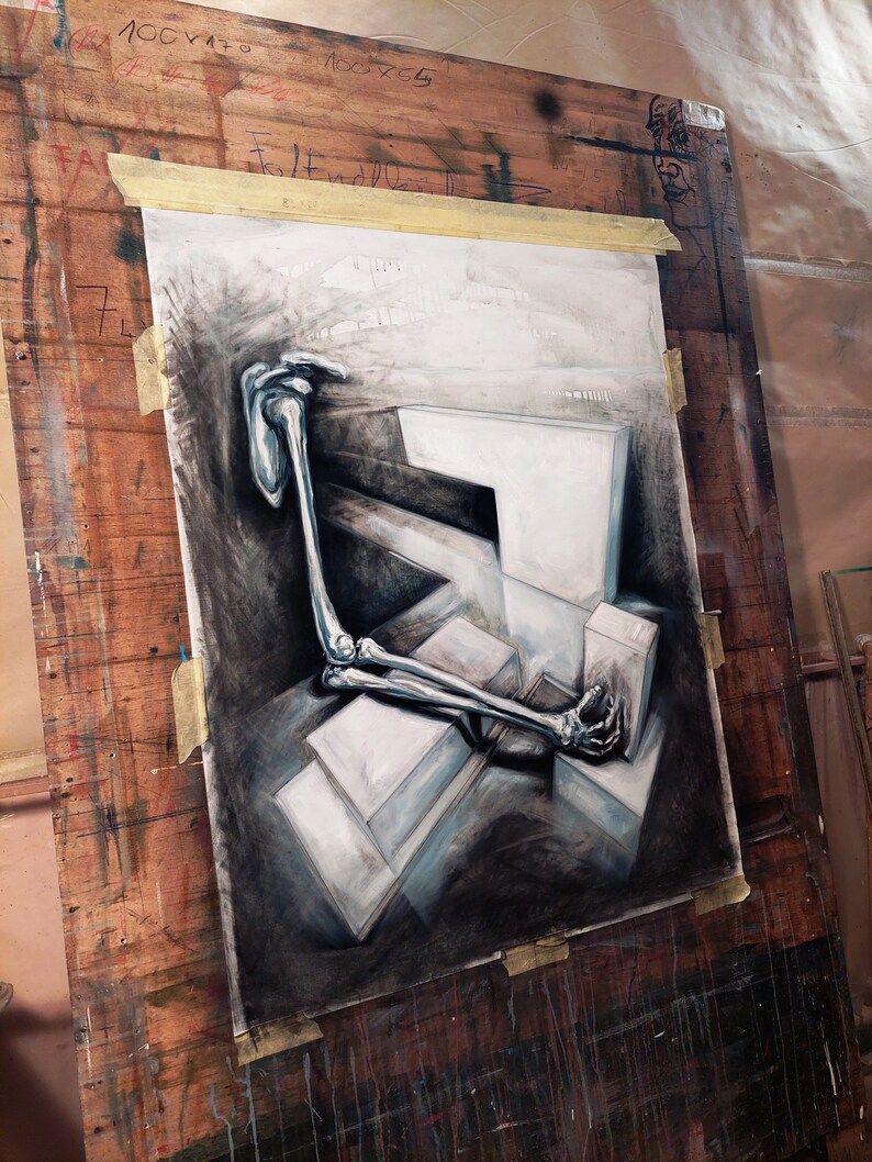 Structure II., Original Oil Painting on Canvas, Surreal Painting ...