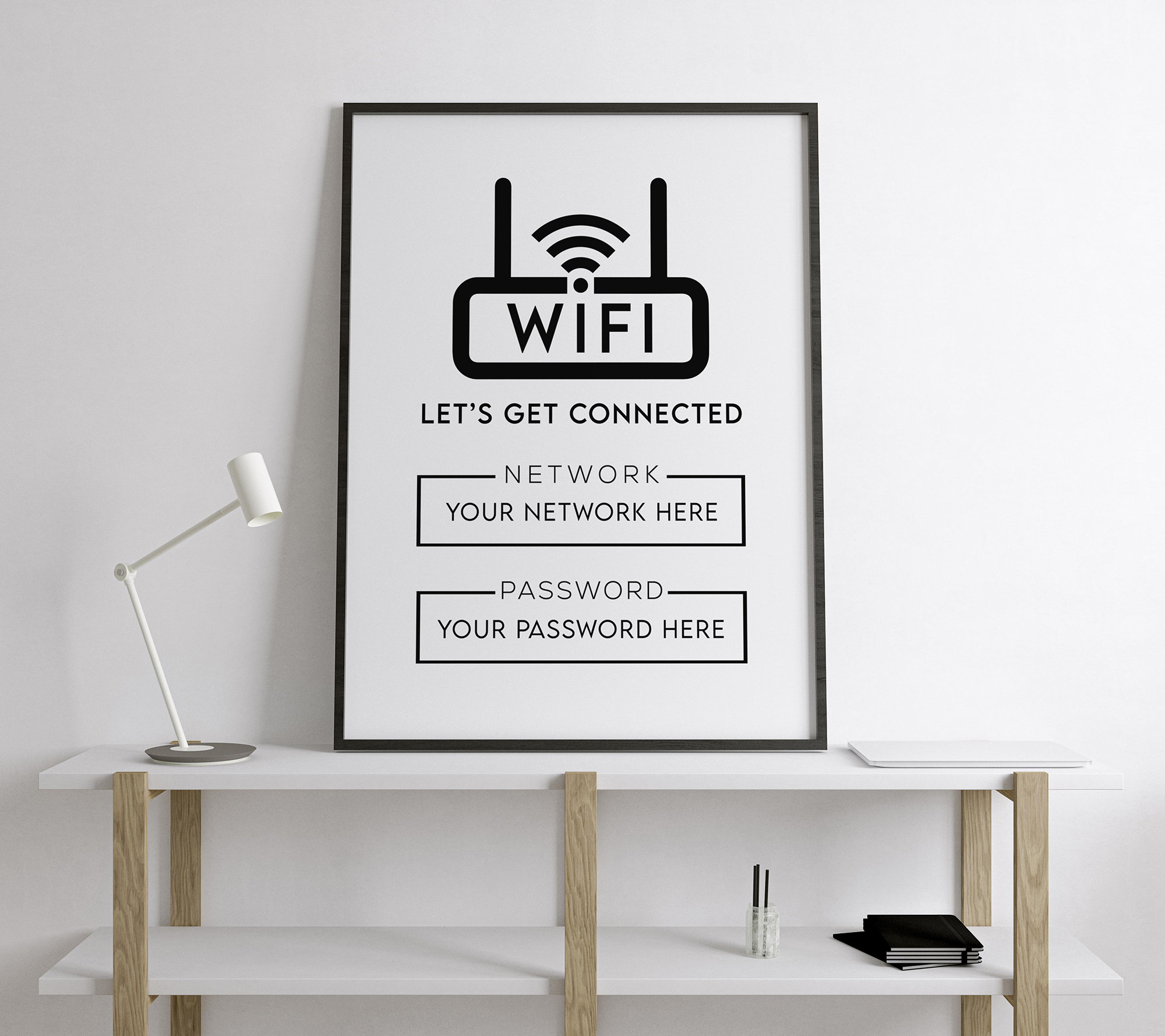 Wifi Let's Get Connected Editable PDF Wifi Sign Template, Digital Print ...