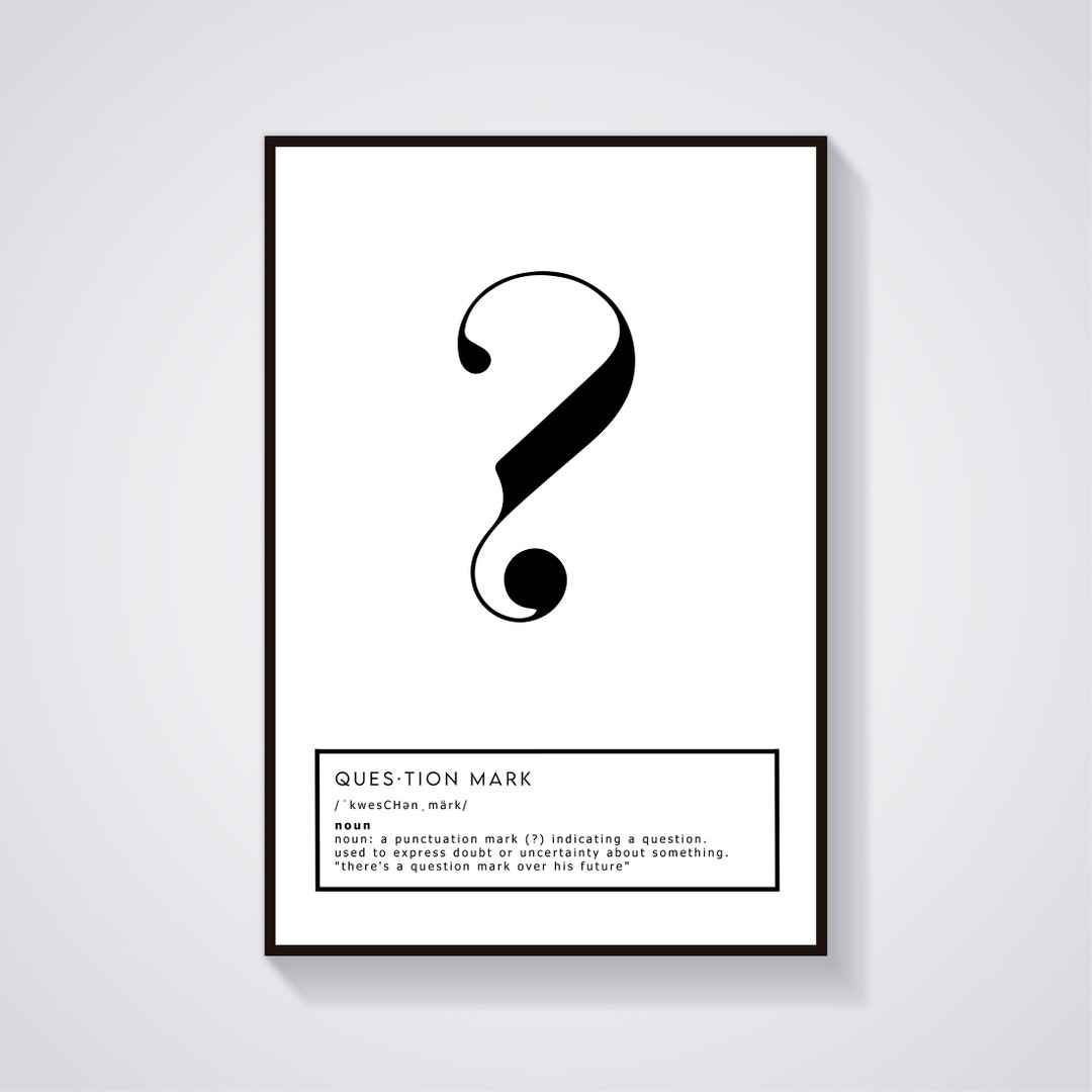 Question Mark Mark Definition Typography Home Décor - Etsy
