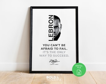 NBA Motivational Wall Art Printable Home Decor (Download Now) - Etsy