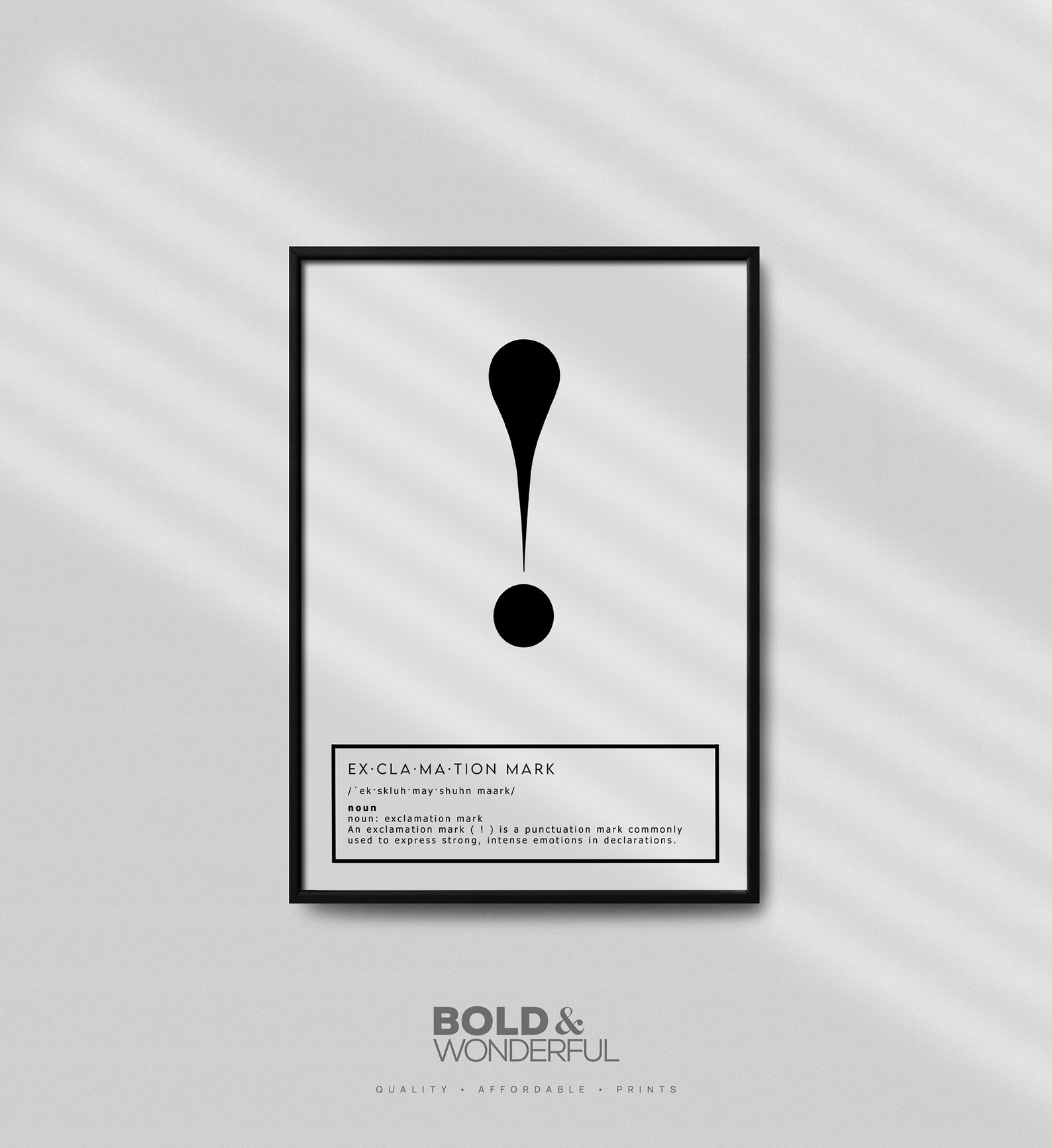 Exclamation Mark, Mark Definition, !, Typography, Home Décor, Printable ...