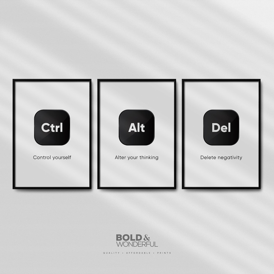Ctrl Alt Del (keys to Life) - Motivational Wall Art, Minimalist Art ...