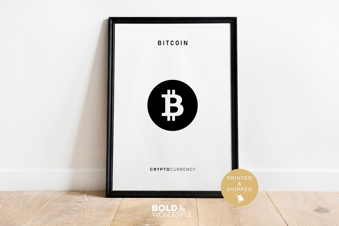 Bitcoin Symbol Physical Print Office Wall Art Digital Currency ...