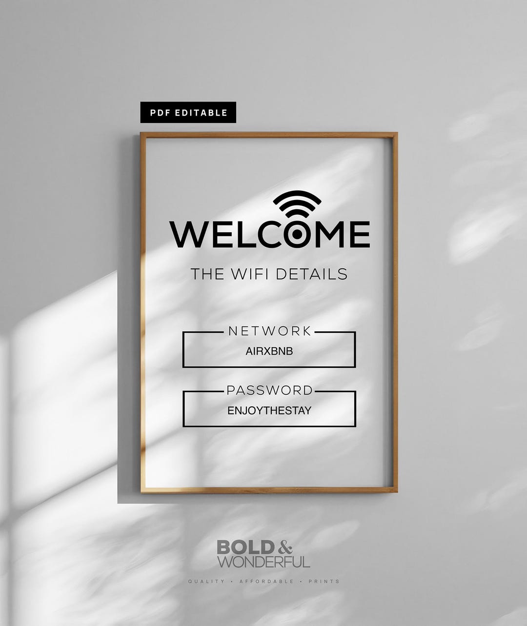 Editable Wifi Welcome Sign Template (digital Print) - Etsy
