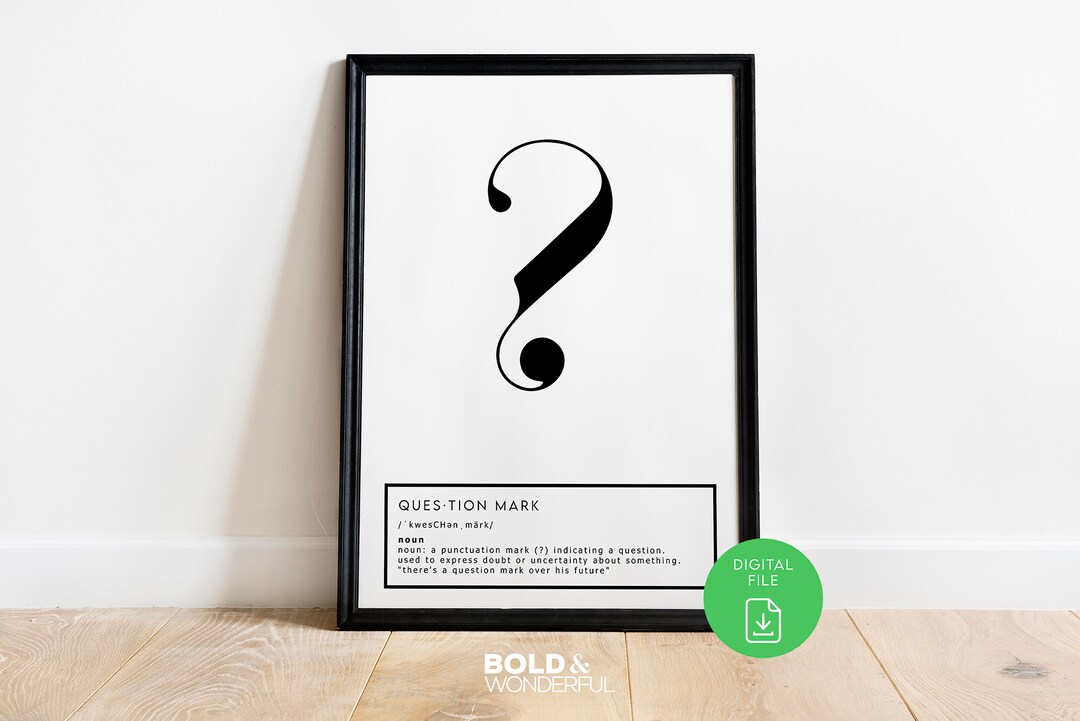 Question Mark Mark Definition Typography Home Décor - Etsy
