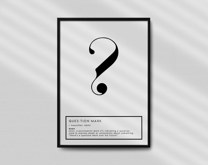 Question Mark, Mark Definition, ?, Typography, Home Décor, Printable ...