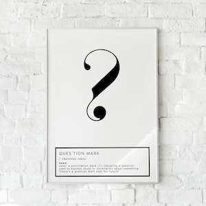 Question Mark, Mark Definition, ?, Typography, Home Décor, Printable ...