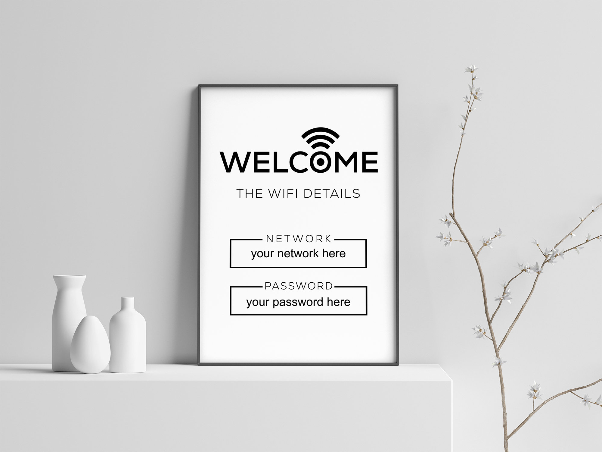 Wifi Welcome Sign - Editable PDF Wifi Sign Template, Digital Print ...