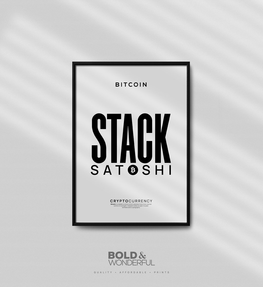 Stack Satoshi Digital Print Office Wall Art Digital Currency Blockchain ...