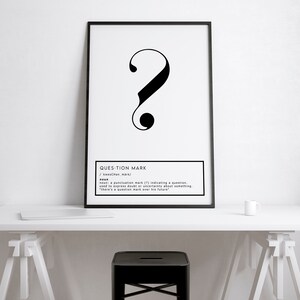Question Mark, Mark Definition, ?, Typography, Home Décor, Printable ...