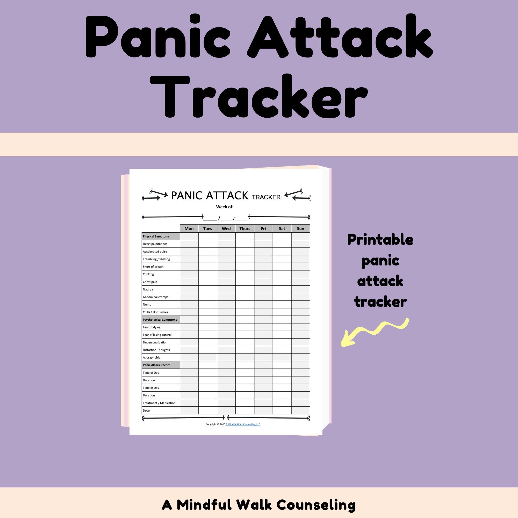 Panic Attack Tracker - Etsy