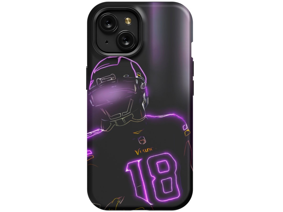 Justin Jefferson Phone Case Neon Style Impact-resistant Sports Tough ...