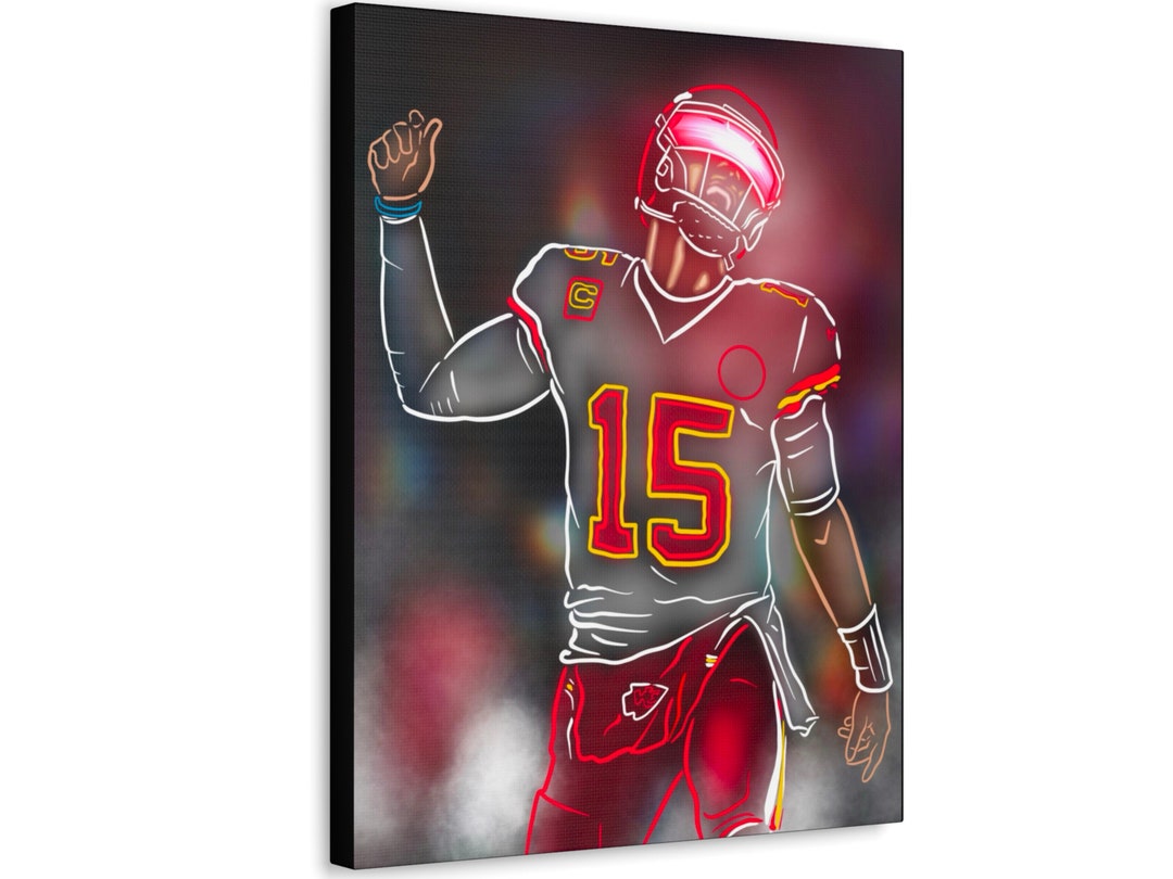 Patrick Mahomes Canvas Wall Art Print for Game Room Kids Room and ...