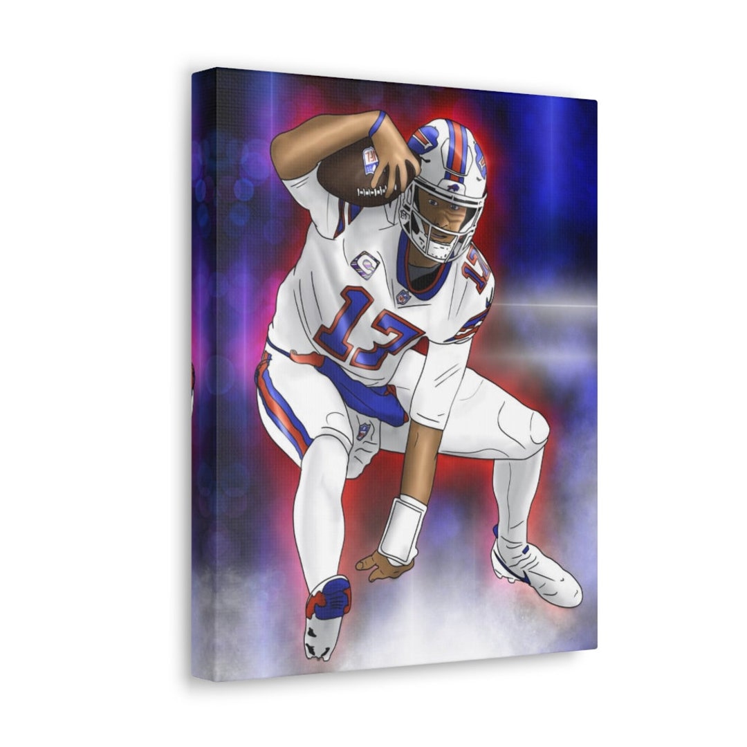 Josh Allen Leap Art Canvas Buffalo Bills Gallery Wrap - Etsy