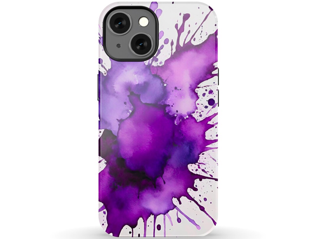 Purple Splatter Phone Case iPhone 15 Pro Max, 14 Plus, 13, 12, 11 ...
