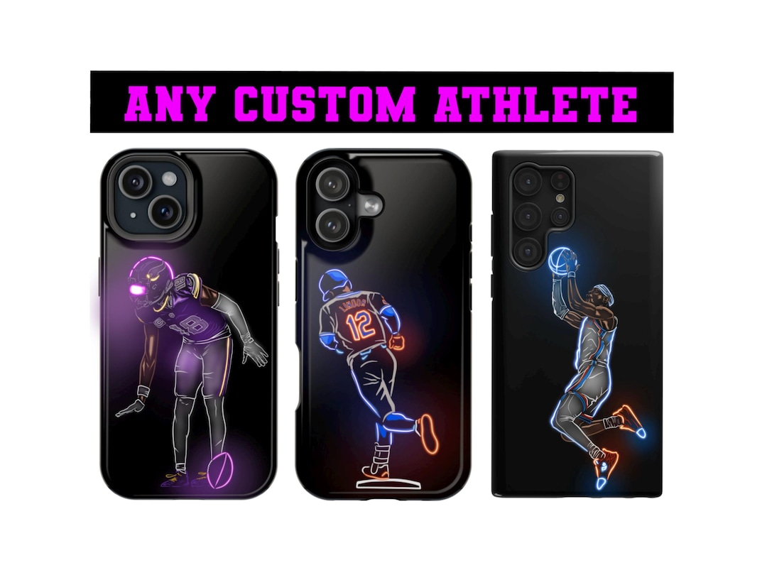 Custom Neon Sports Phone Case - Any Personalized Athlete - Football ...