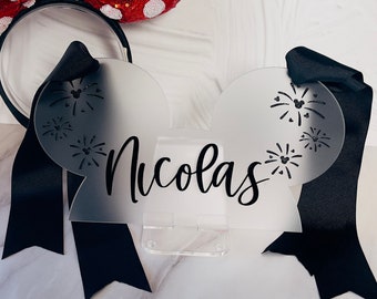 Inspired Ghost MK Stroller Tag,disney Inspired Mouse Ears Stroller Tag ...