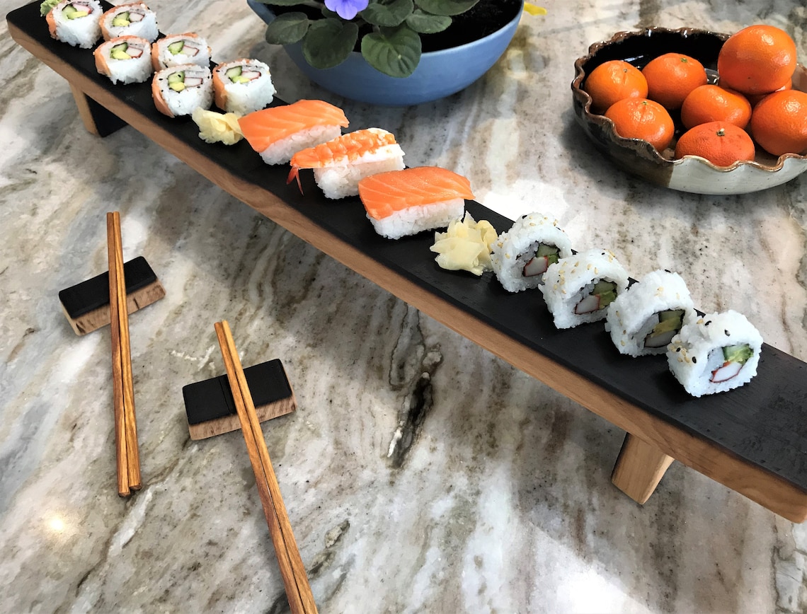 Sushi Board, Sushi Set, Sushi Serving Board, Wooden Sushi Board, Sushi ...