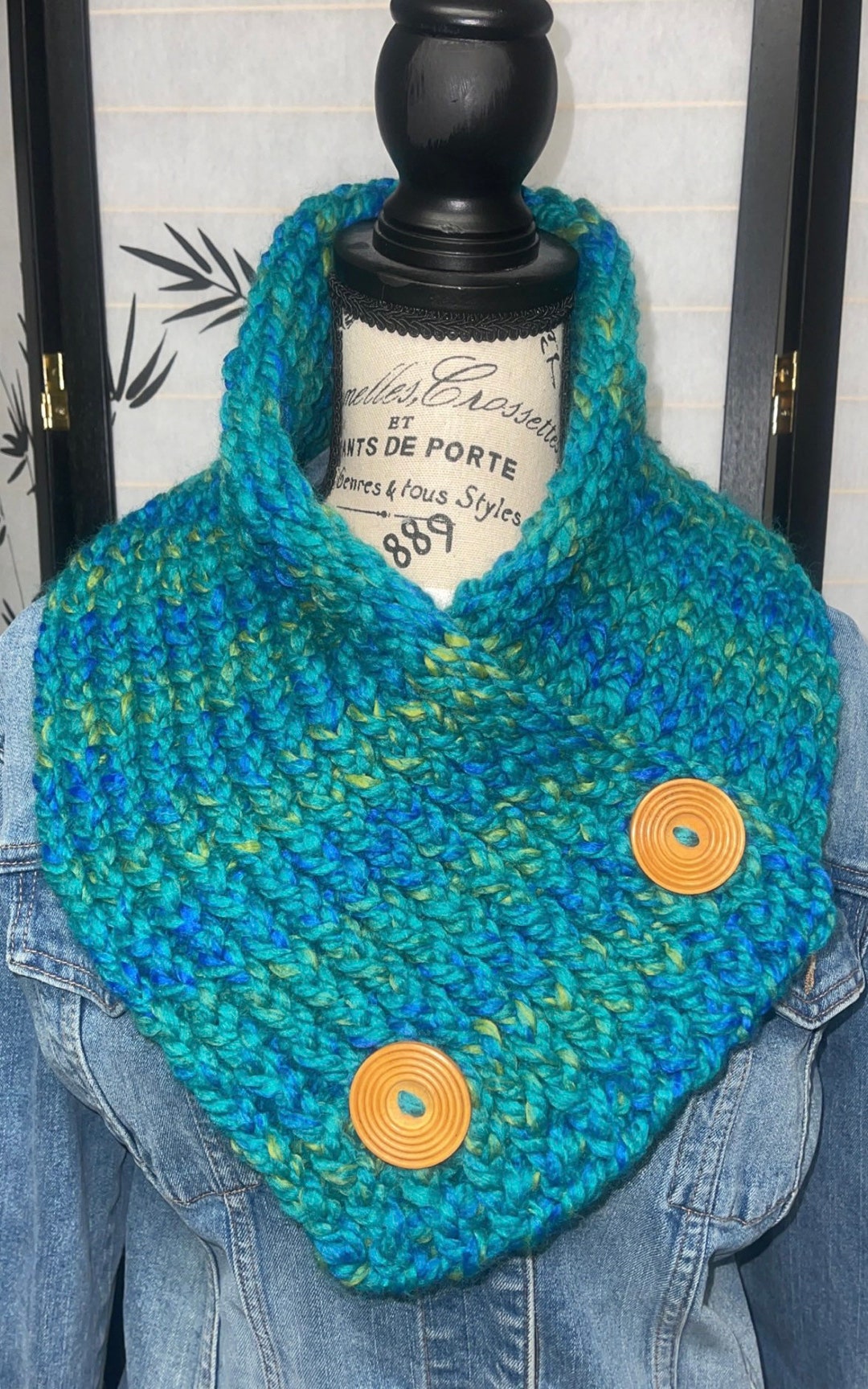 Neck Warmer ,cowl, Snood Hand Knit With Buttons, Cozy and Warm - Etsy