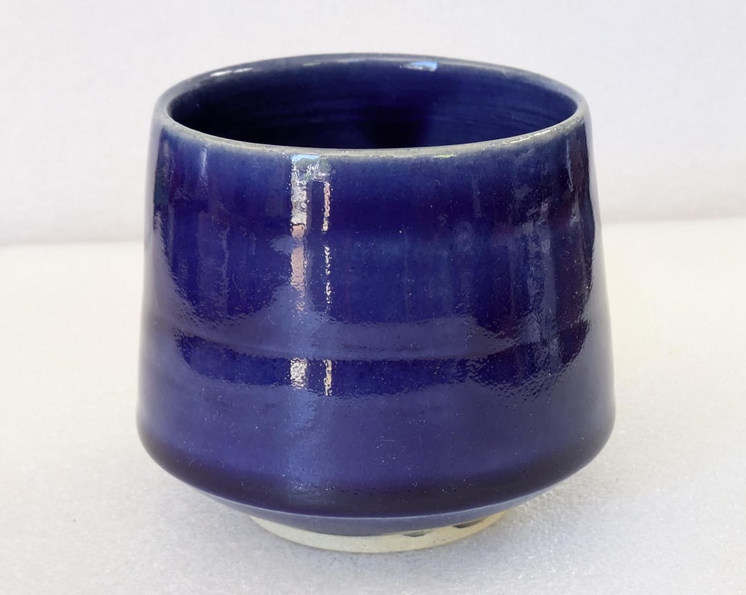 GM058 Handmade Stoneware Royal Blue Water Cup, Ceramic Tea Cup ...