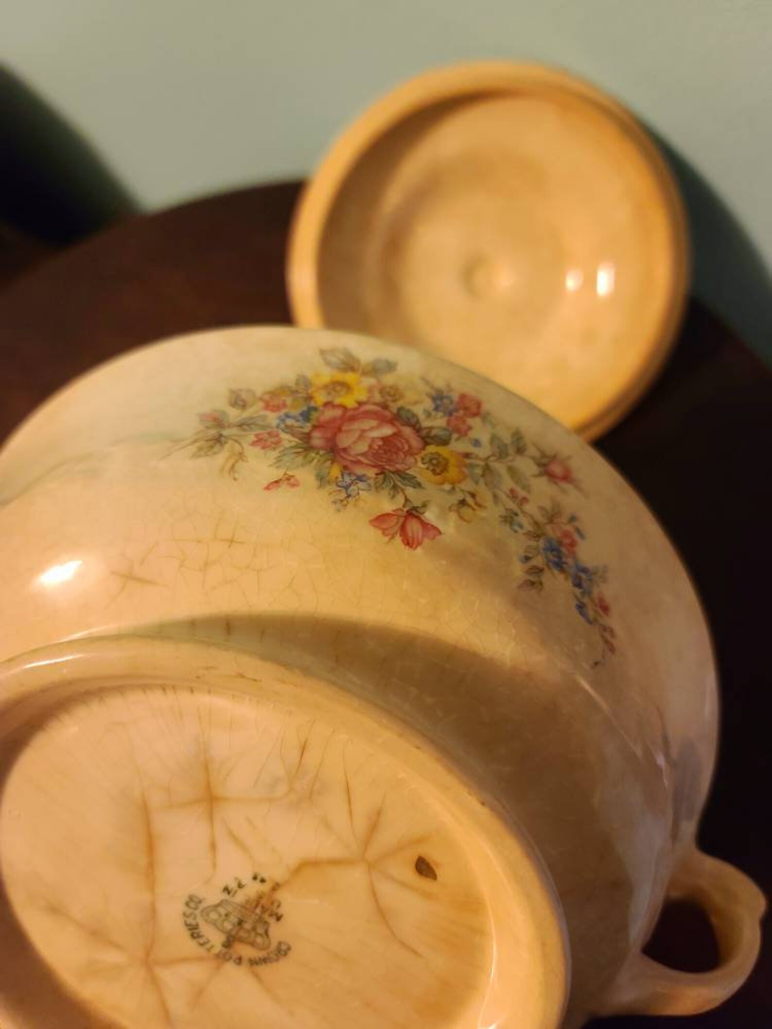 Crown Potteries Co. USA 243 Casserole Dish W/ Floral Design - Etsy