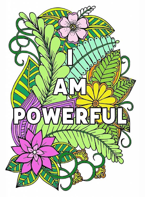 Healing Journey Adult Coloring Pages - Floral Botanical Affirmations ...