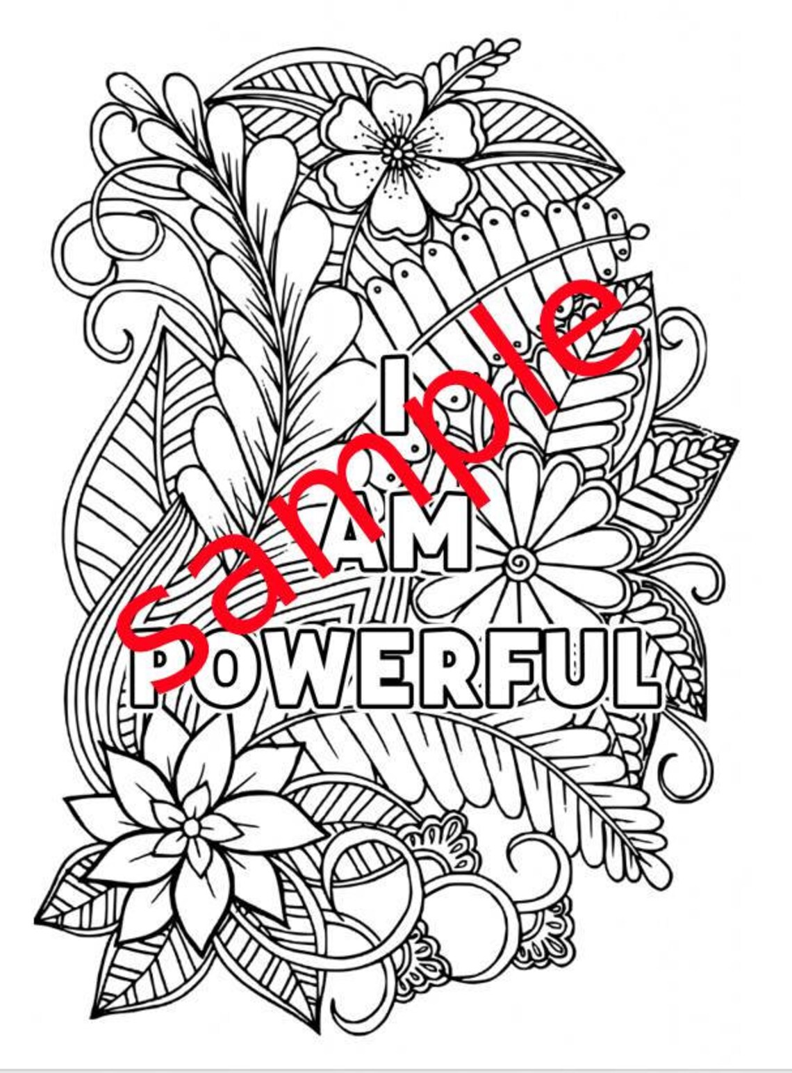 Healing Journey Adult Coloring Pages Floral Botanical Affirmations for ...