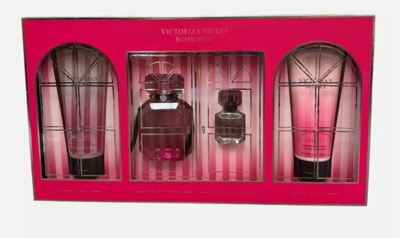Victoria's Secret Bombshell 4 Piece Gift Set Eau De Parum Fragrance ...
