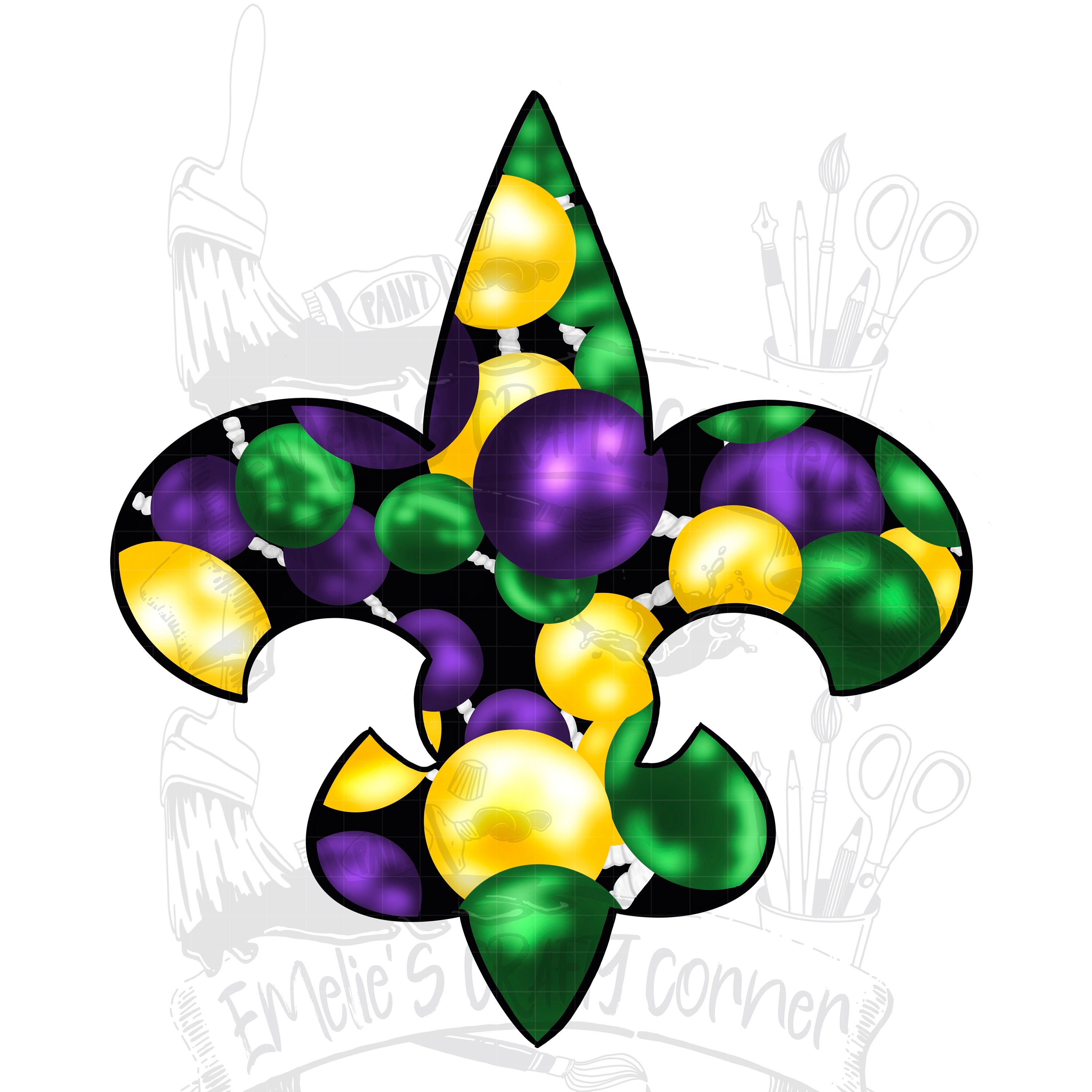 Mardi Gras Bead Fleur De Lis, Mardi Gras Beads, Mardi Gras Png, Fleur ...