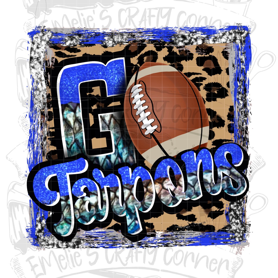 Go Tarpons Football Png, Leopard Football Png, Sublimation, Digital ...