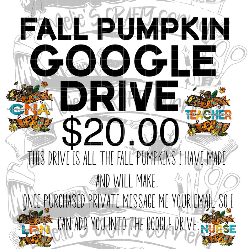 Fall Pumpkin Google Drive - Etsy