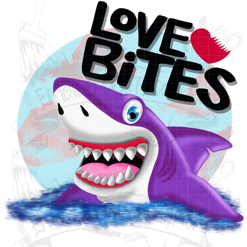 Love Bites, Shark, Shark Png, Love Png, Baby Shark Png, Heart Png ...