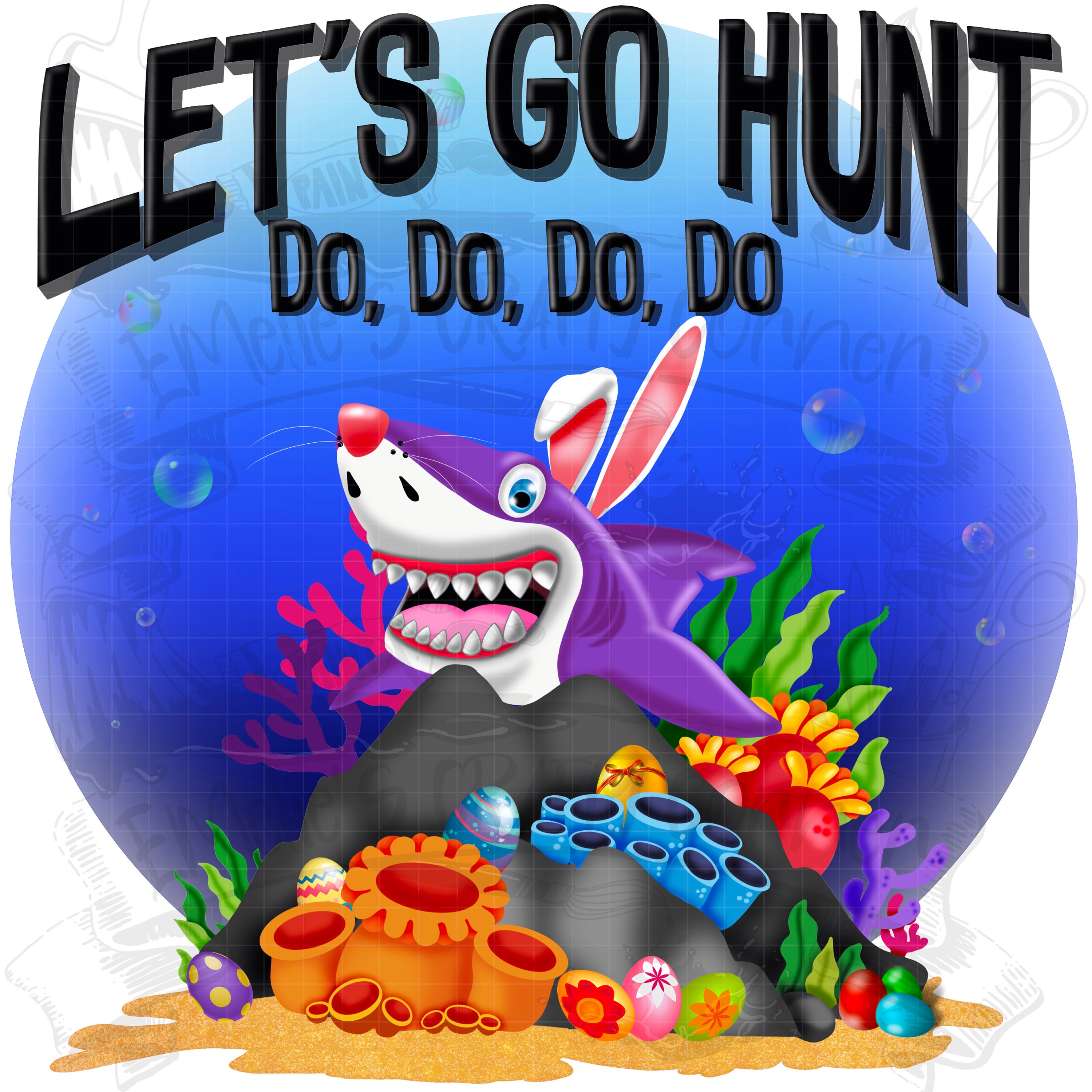 Easter Shark Lets Go Hunt | Etsy