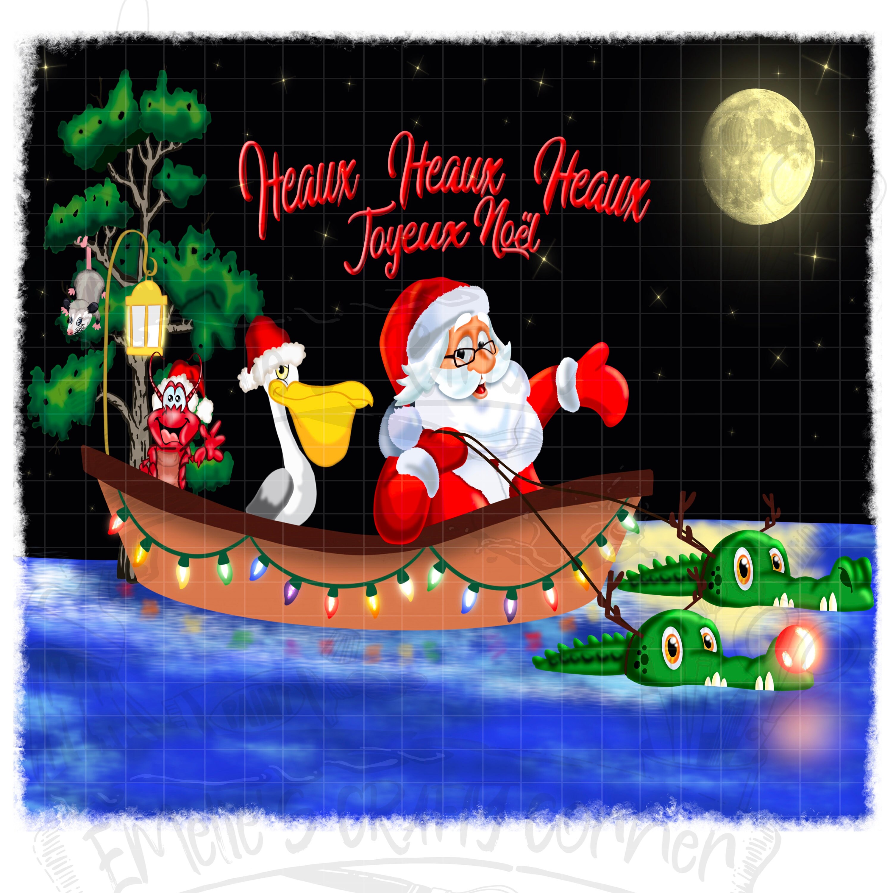 Heaux Heaux Heaux Joyeux Noël Louisiana Swamp Christmas - Etsy