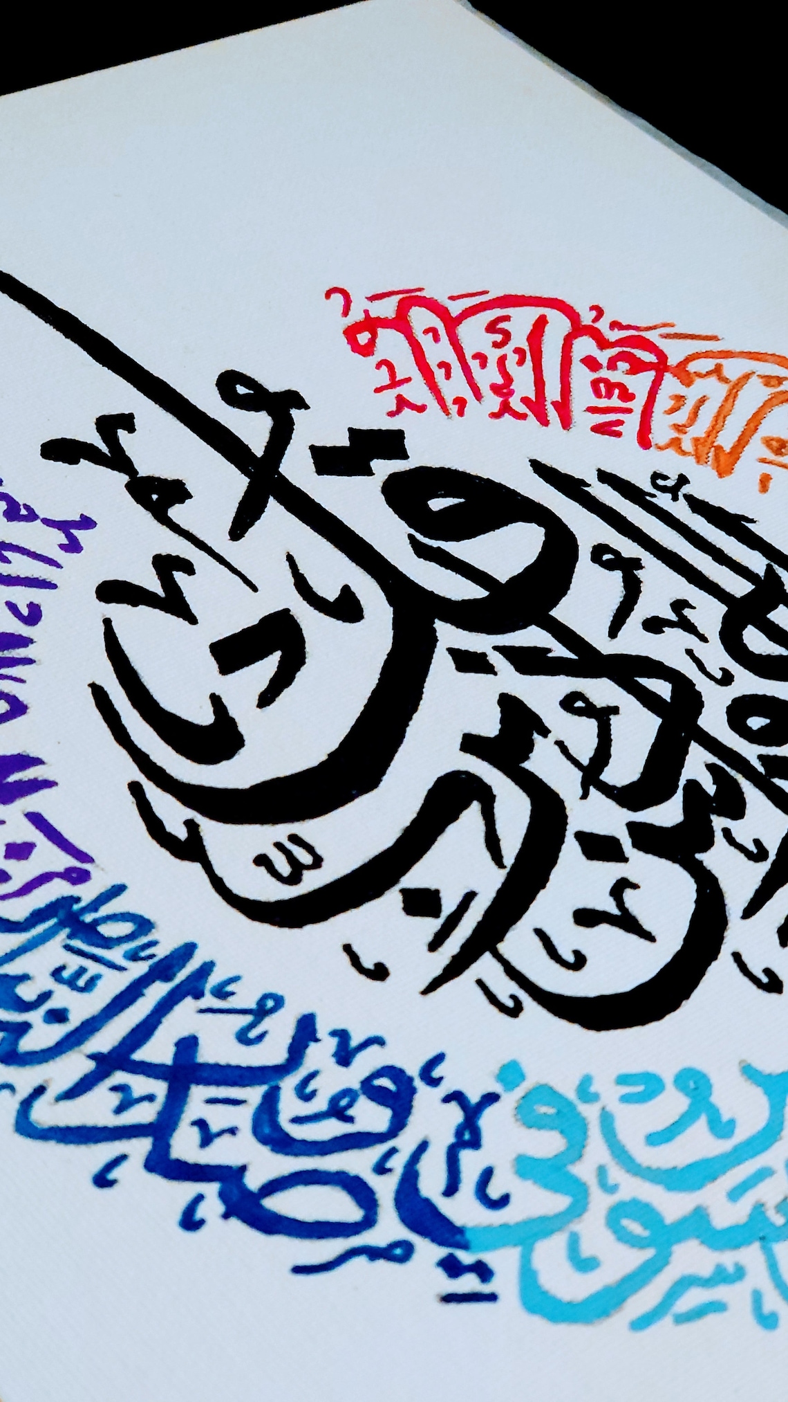 ID#Q114 - [quran Surah Nas] in Arabic Thuluth Calligraphy - Canvas - Etsy