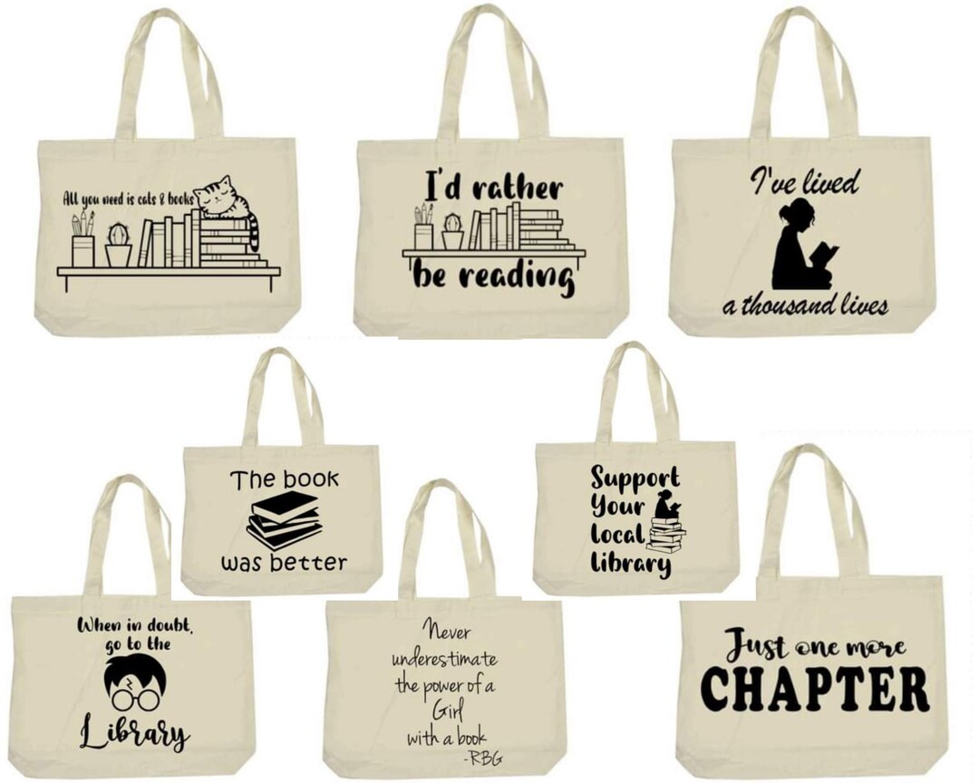 Canvas Tote Bag, Book Tote Bag, Bookish Merch, Book Lovers Tote Bag ...
