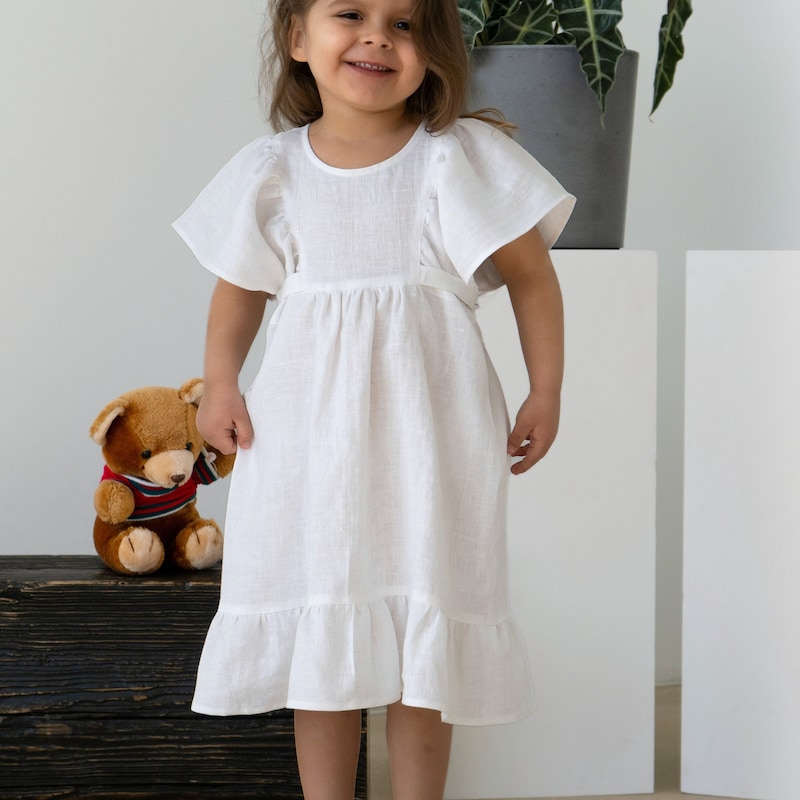 Girls Linen Dress - Etsy