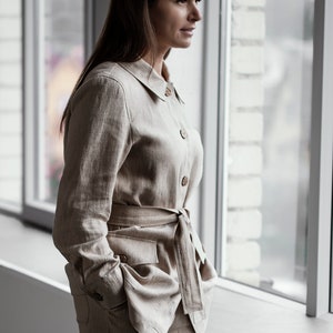 Linen Safari Jacket | Linen Jacket With Pockets | Handmade Clothing for ...