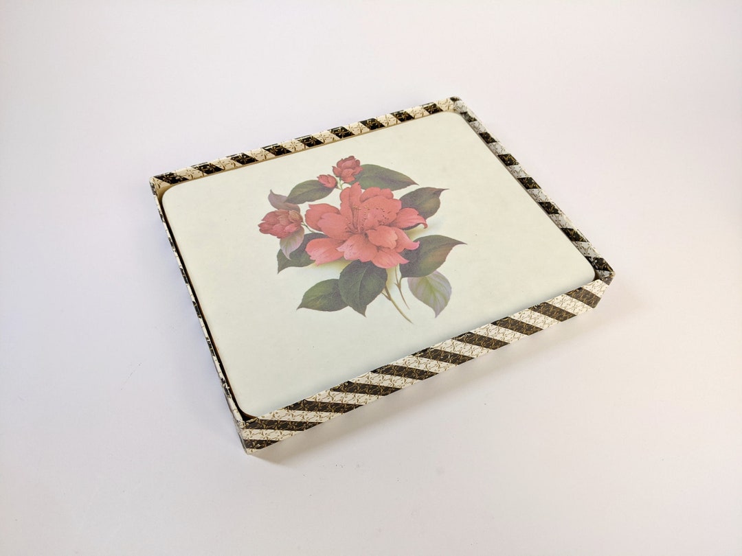 Set of Six Vintage Kelsey Melamine Table Mats With Baize Backing and ...