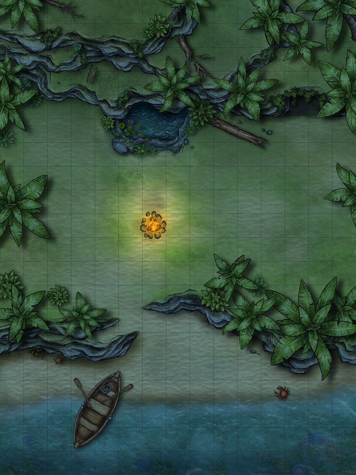 Digital Battlemaps - Forgotten Beach Camp Map Pack - Etsy