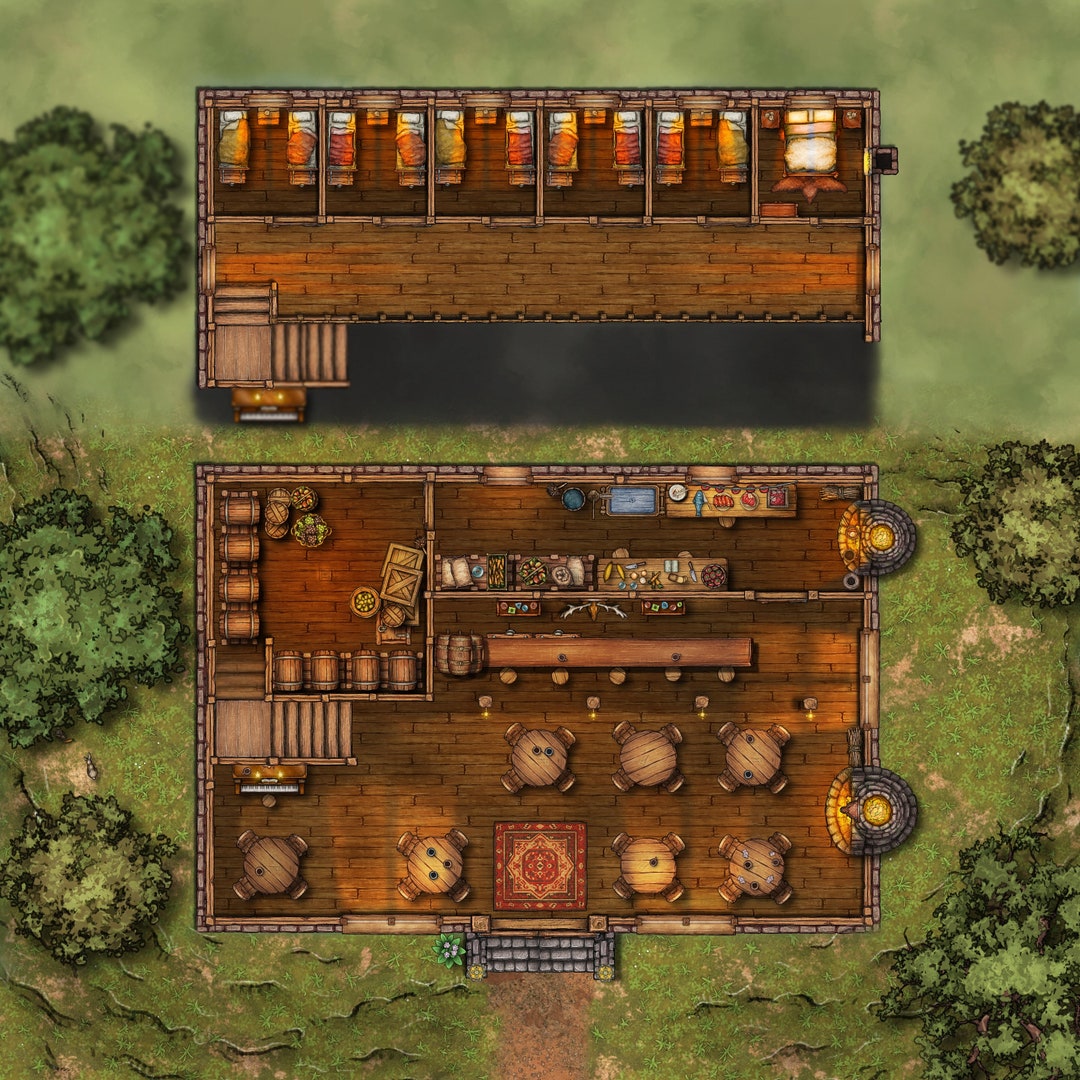 Razz'z Fantasy Tavern Battlemap Collection: 1A - the Old Dog Tavern ...