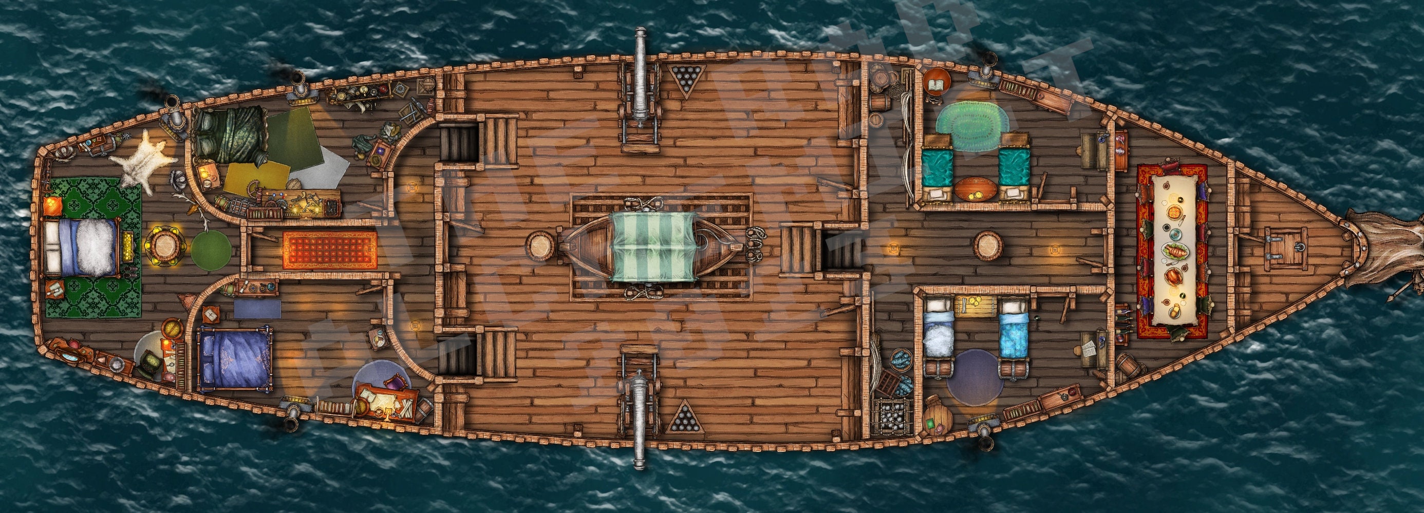 Digital Battlemaps the Neverender Pirate Ship No Grid Version - Etsy