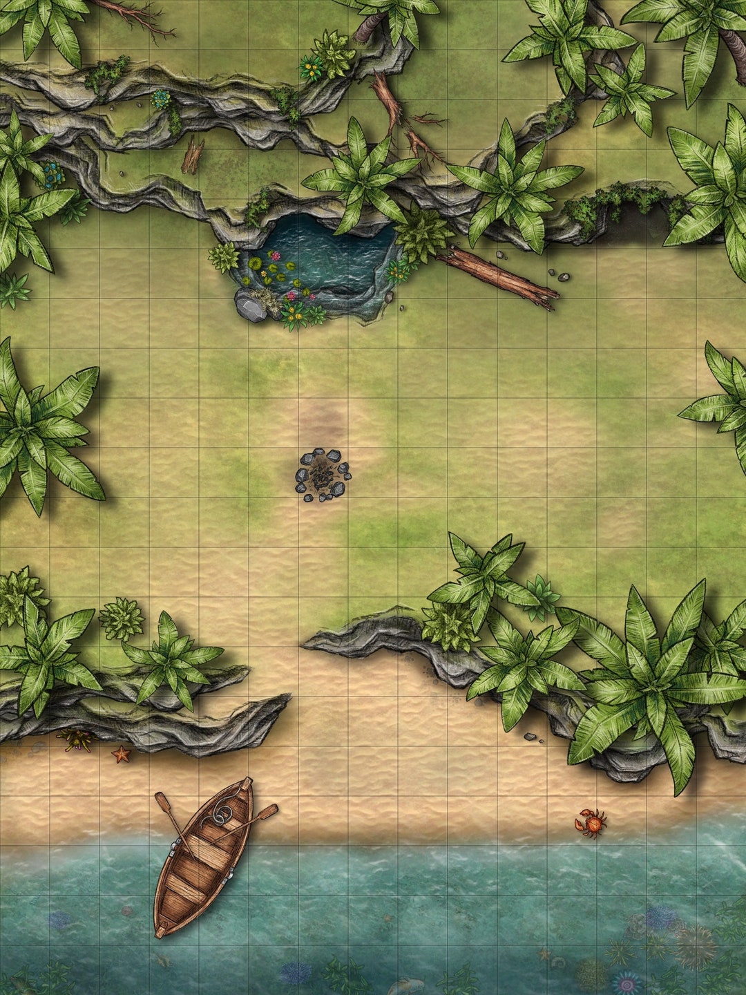 Digital Battlemaps - Forgotten Beach Camp Map Pack - Etsy