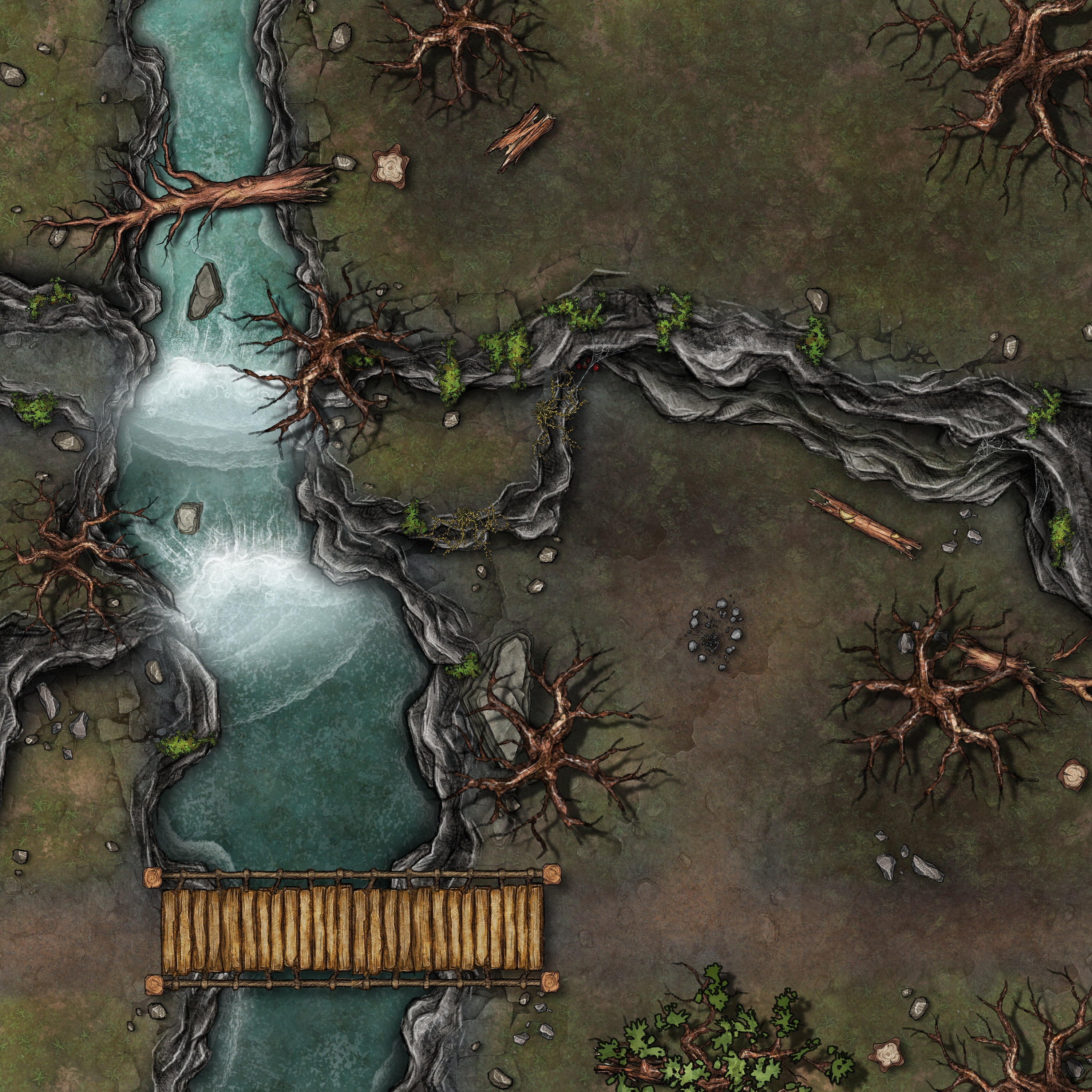 Digital Battlemaps - Dead Falls Campsite - 4 Maps! 3K Resolution, 20x20 ...