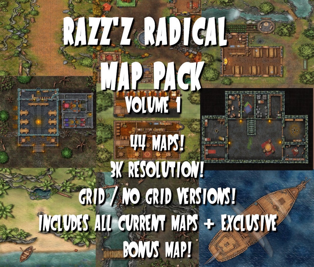 Razz'z Radical Map Pack - Vol. 1 - Etsy