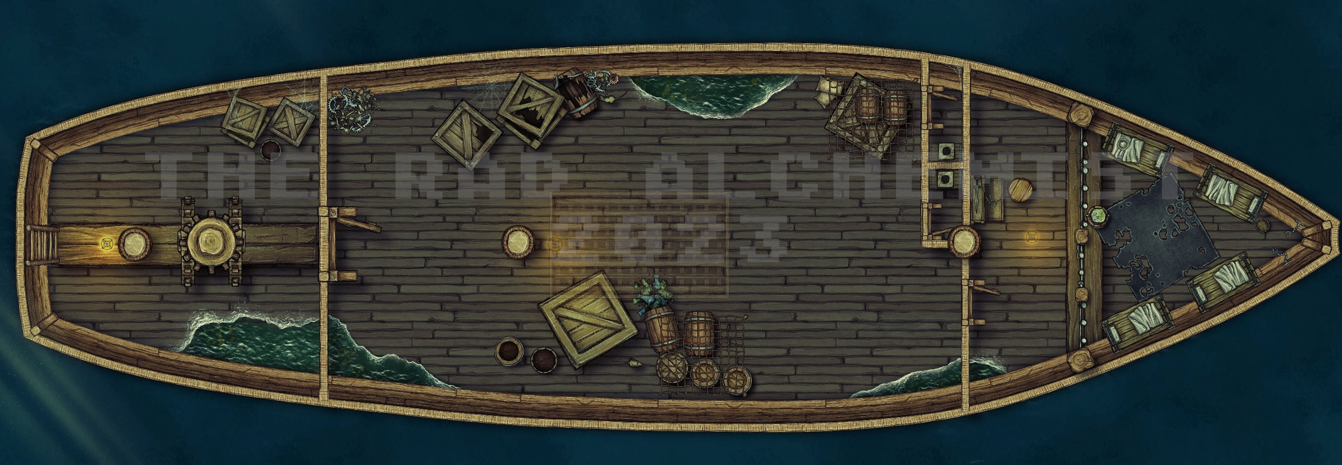 Digital Battlemaps - the Neverender Battle Ship - GRID Version - Etsy