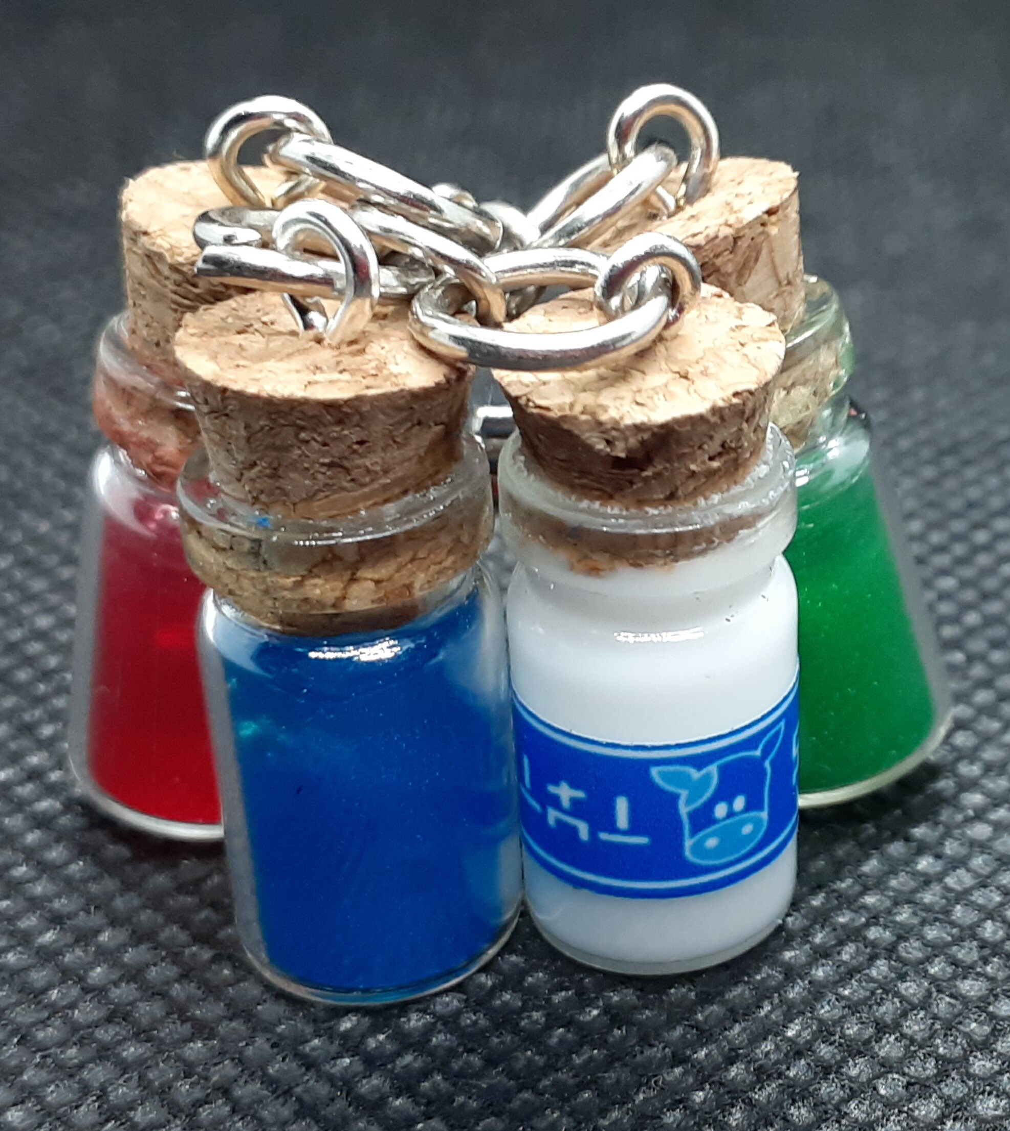 Legend of Zelda Potion Bottle Keychain + Lon Lon Milk Bottle! (.5ml ...