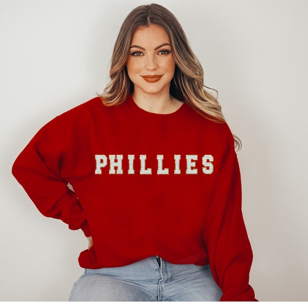Philadelphia Chenille Letter Baseball Sweatshirt, Phillies Shirt, Cute ...