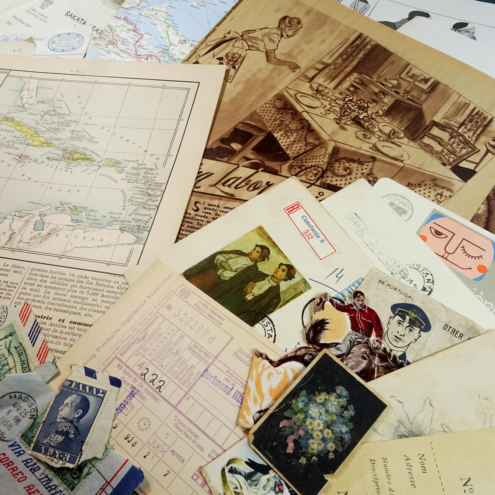 40 Pcs Old Paper Spread Pack Vintage Paper Ephemera Junk | Etsy