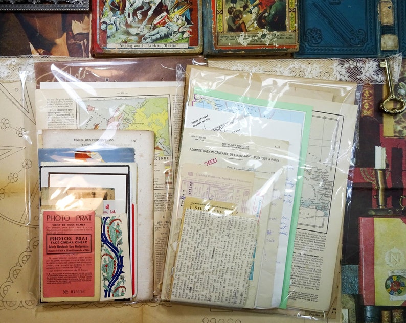 40 Pcs Old Paper Spread Pack Vintage Paper Ephemera Junk | Etsy